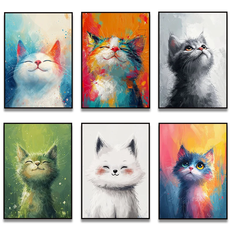 Cuddly-Companions-Cats-Poster-Print-Canvas-Art-Pictures-Home-for-Living ...