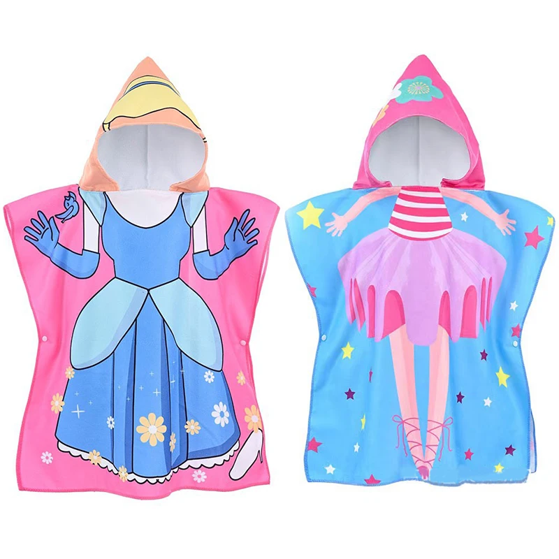 Princess-Girl-Beach-Towel-with-Hood-for-0-8-Years-Boy-Girl-Children ...