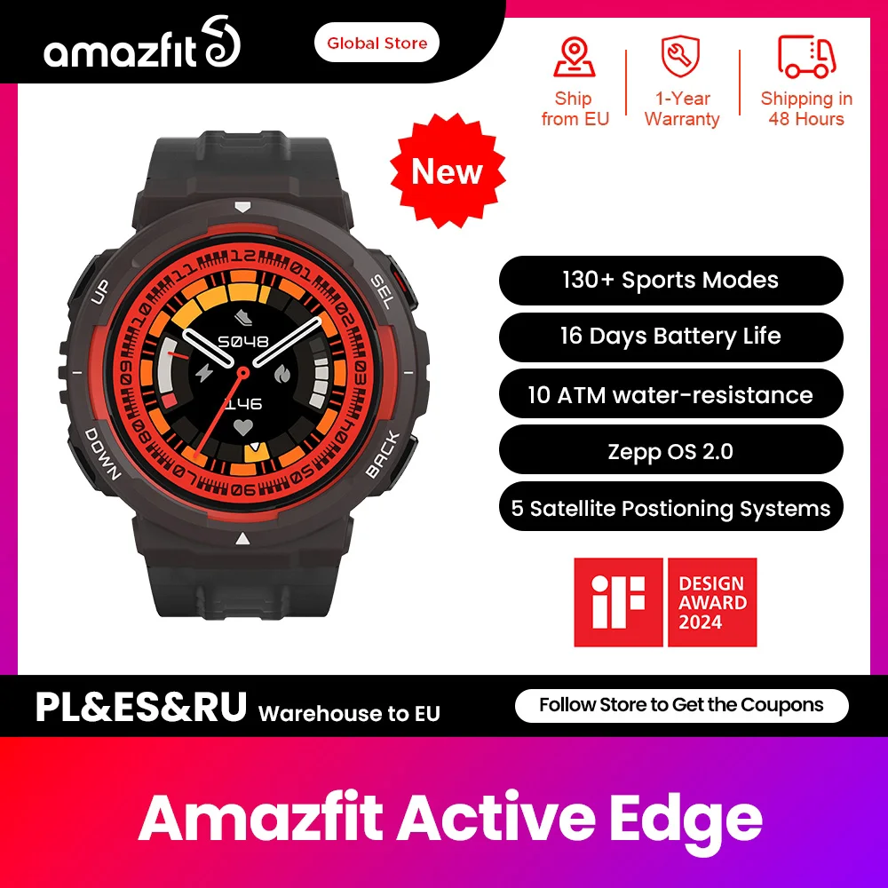 New-Amazfit-Active-Edge-46mm-Bold-Dual-Tone-Swagger-Smartwatch-16-Days ...