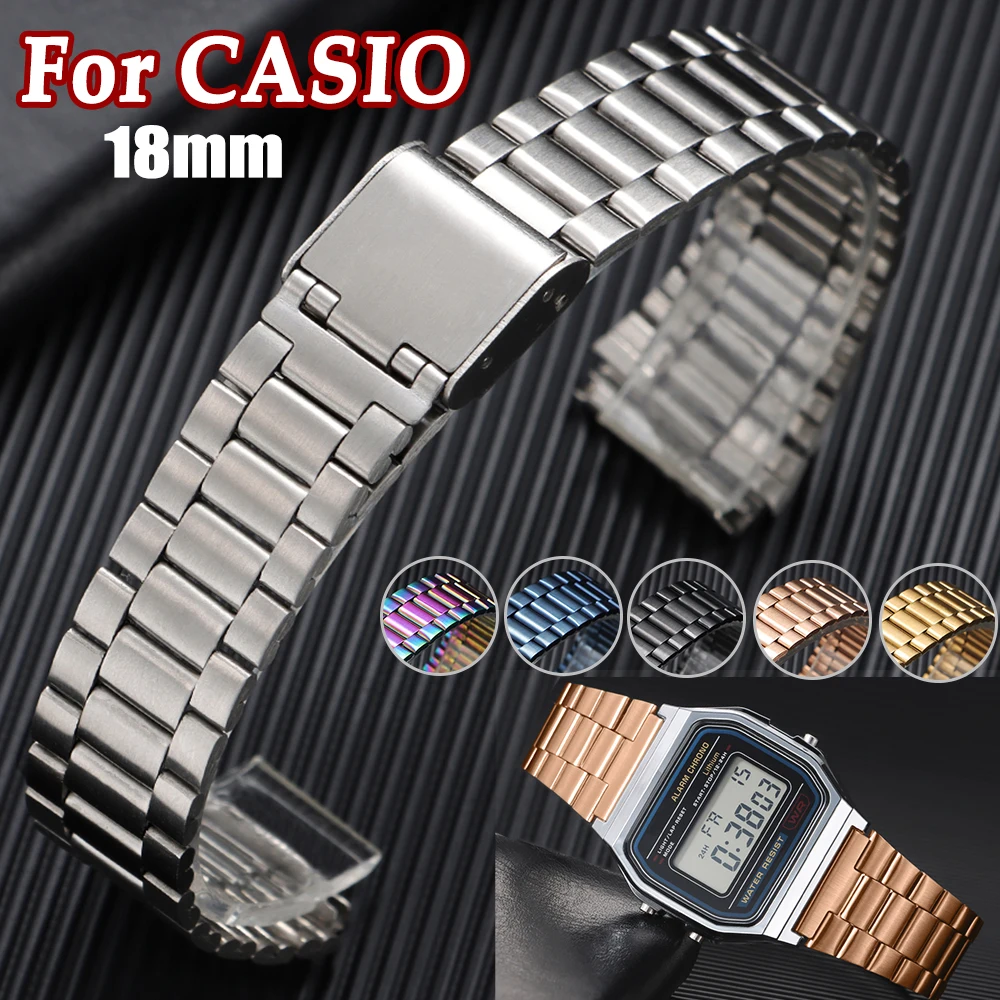 Ultra-thin Classic Small Square Bracelets for CASIO18mm for F91W F84 ...