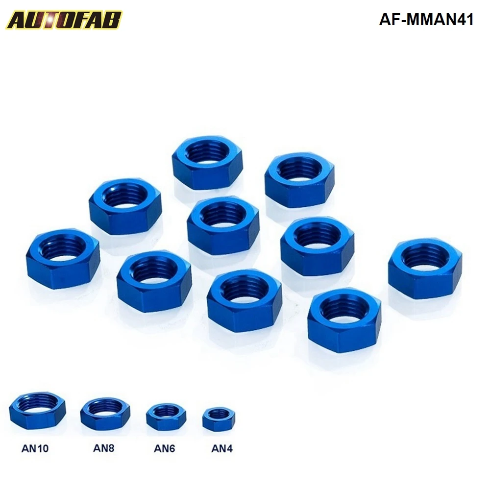 10pcs/lot 4an An4 An -4 Hex Nut Blue For Male Union Flare Bulkhead ...