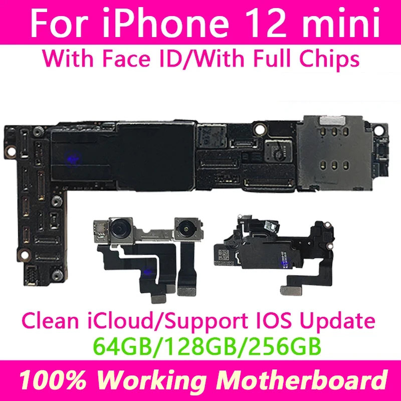 100-Tested-Motherboard-For-iPhone-12-mini-Main-board-With-Face-ID ...
