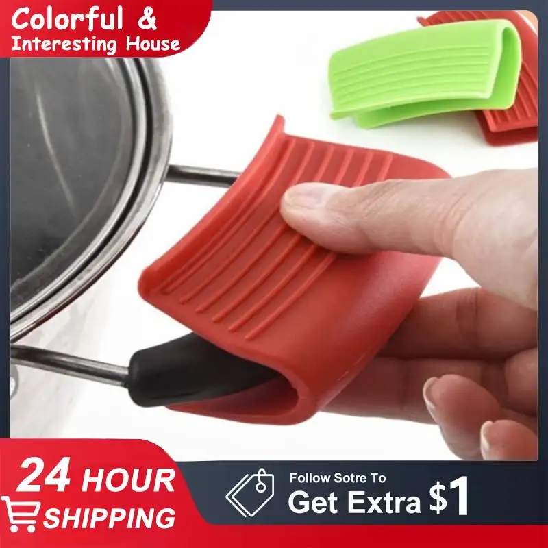 2PCS-Silicone-Pan-Handle-Cover-Heat-Insulation-Covers-Non-slip-Steamer ...