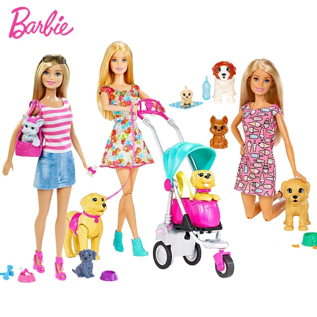 Barbie Strollin Pups Playset Interactive Doll Dog Stroller, 50% OFF
