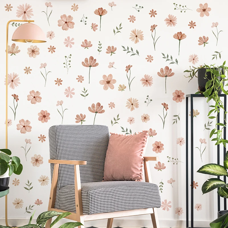 Cartoon-Plant-Flowers-Wall-Stickers-for-Kids-Room-Girls-Bedroom-Nursery ...