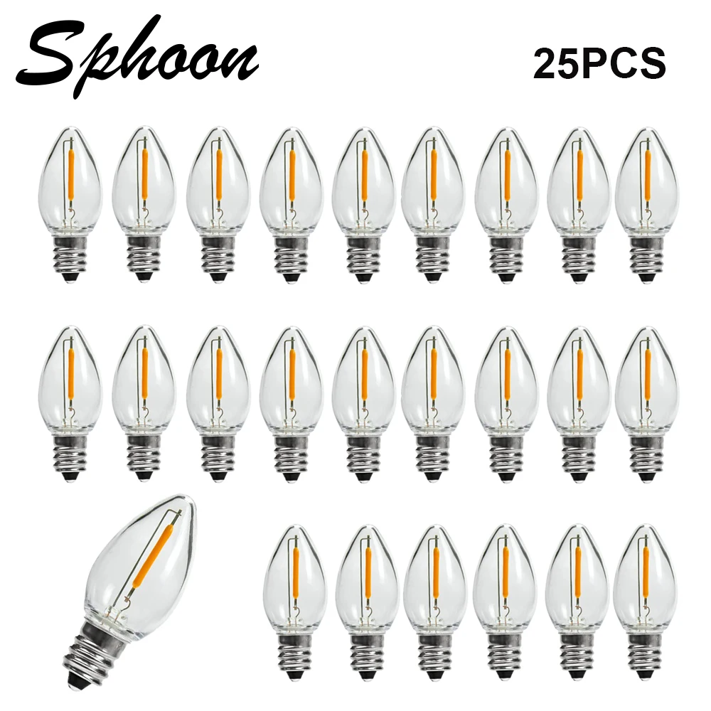 25PCS-LED-Edison-Bulb-E12-C7-Christmas-Replacement-Plastic-Bulb-220V-0 ...