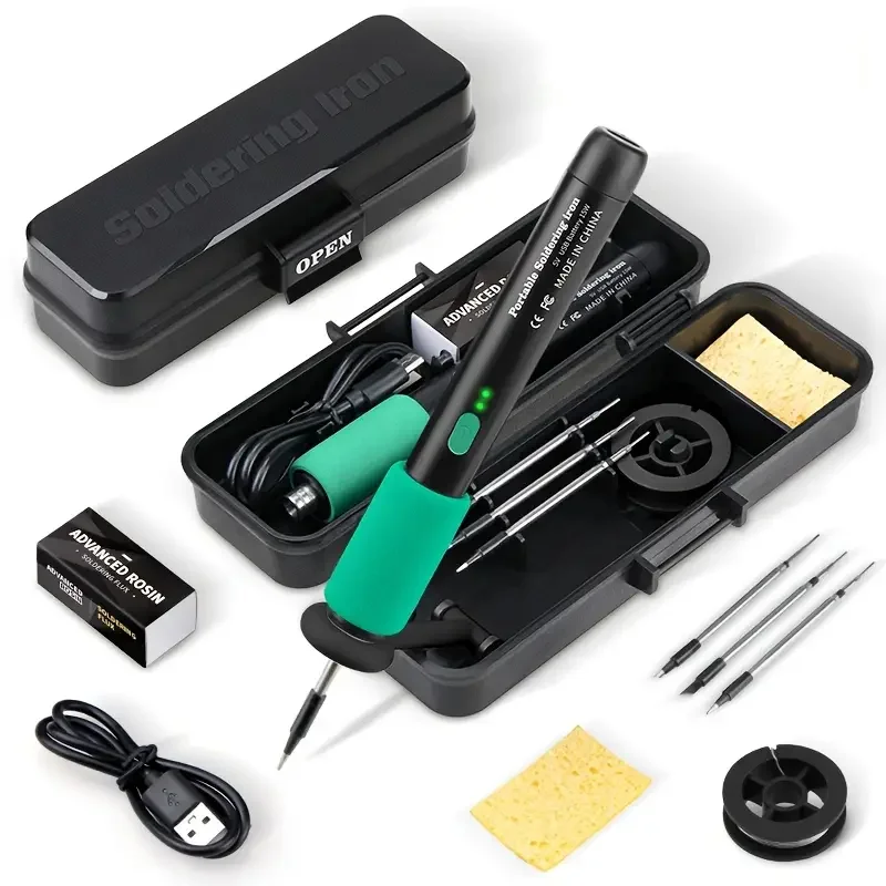 Portable USB Digital Soldering Iron Kit Set Adjustable Temperature 260 ...