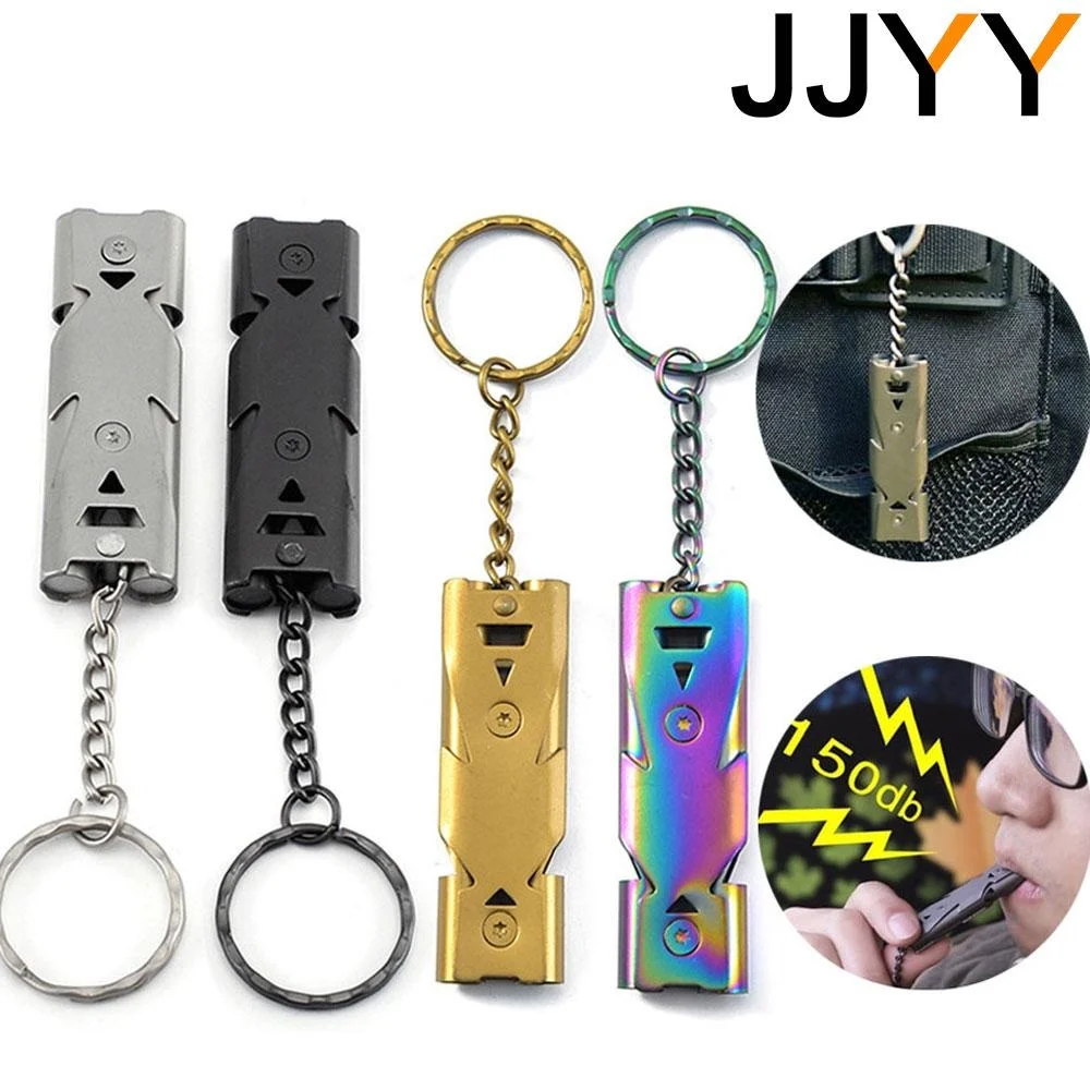 Outdoor EDC Survival Whistle High Decibel Double Pipe Whistle Stainless ...