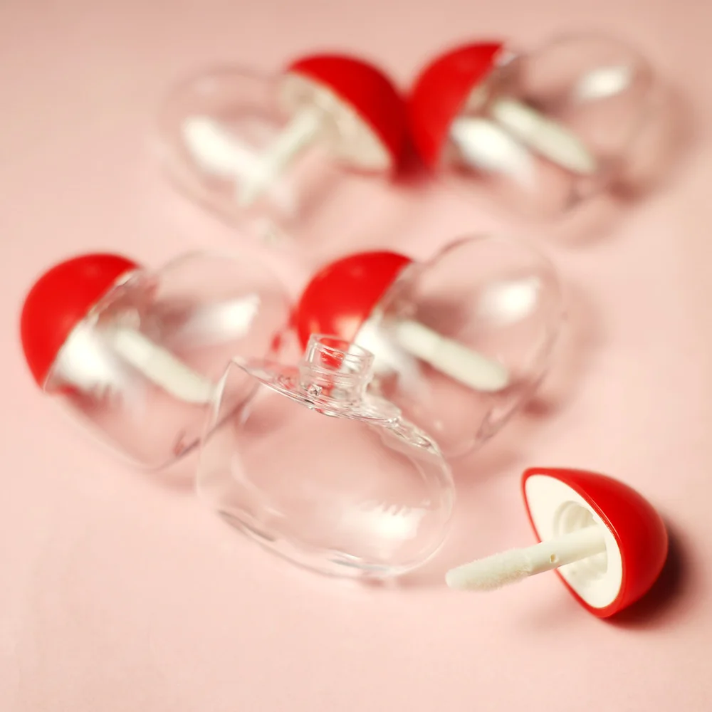 6pcs 5ml Cute Love Heart Shaped Plastic DIY Lip Gloss Tube Bottle Empty ...
