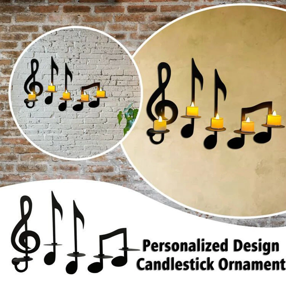 Iron-Art-Music-Note-Candle-Holder-Wall-Hanging-Music-Note-Candlestick ...