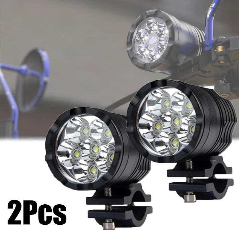 Waterproof-Motorcycle-6-LEDAuxiliary-Headlight-Moto-LED-Spotlights-Lamp ...