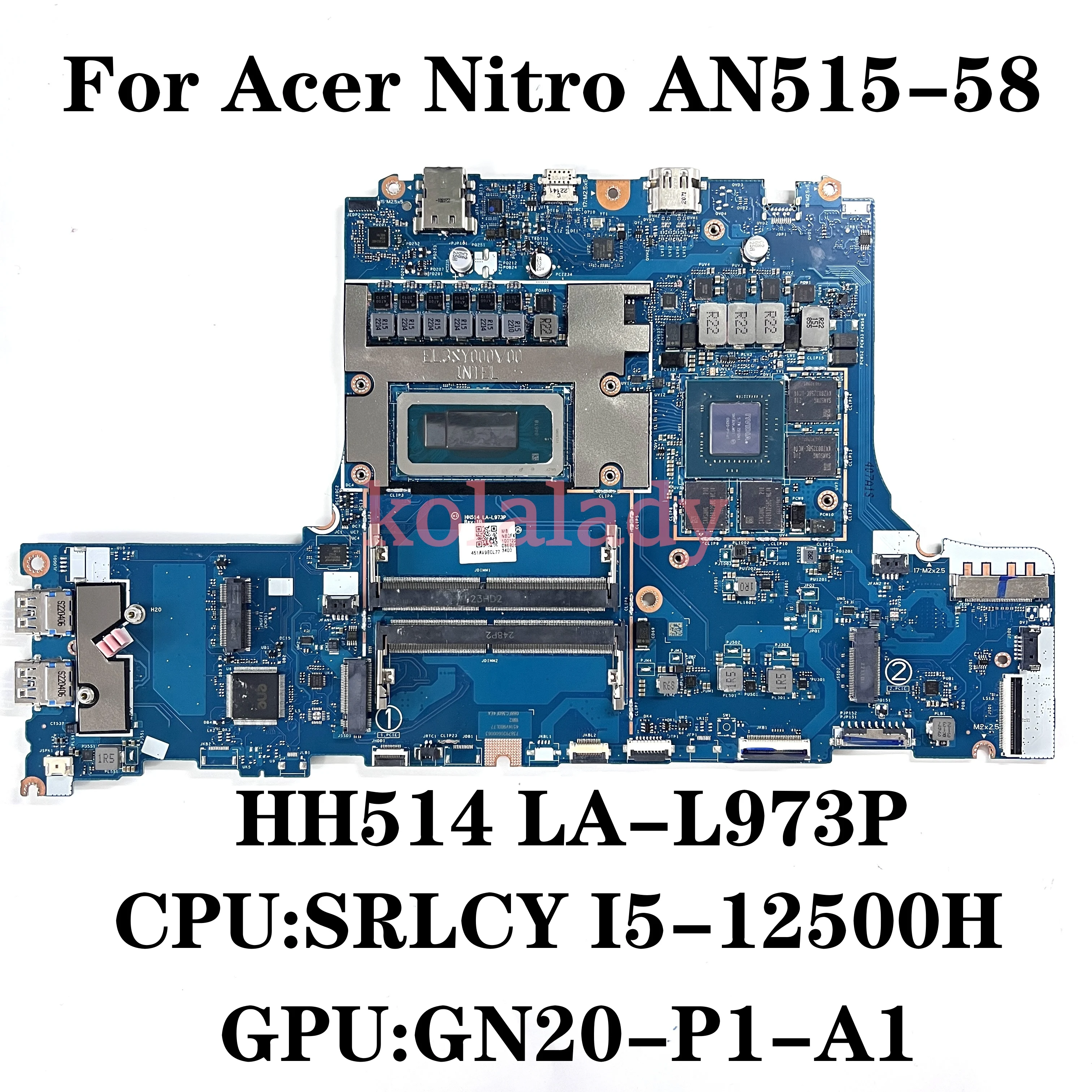 HH514 LA L973P Mainboard For Acer Nitro AN515 58 Laptop Motherboard CPU ...