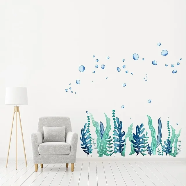 Kitchen Wall Decoration With Fishes And Seaweed Decal