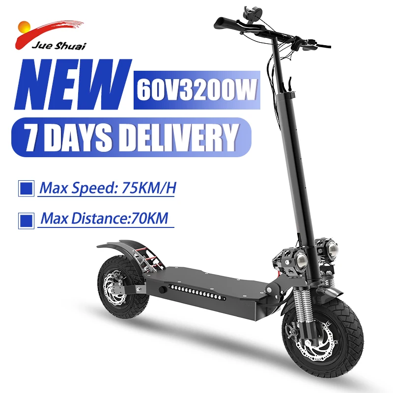 New-60V-3200W-Electric-Scooter-75KM-H-Max-Speed-20Ah-Lithium-10-All ...