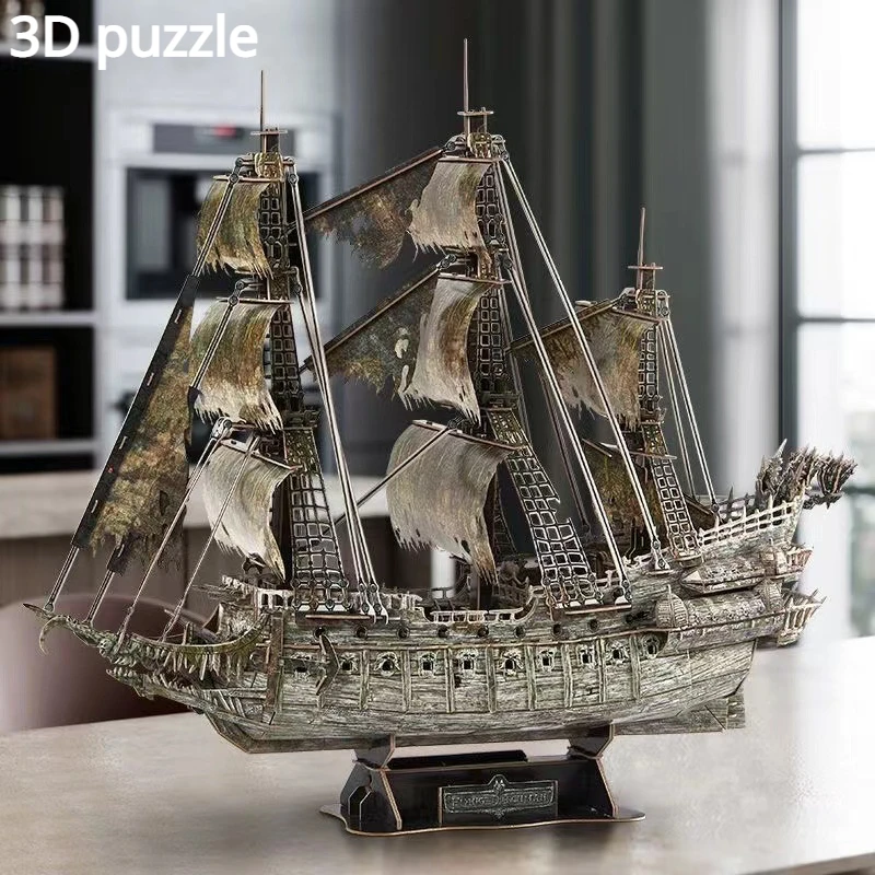 3D-three-dimensional-jigsaw-puzzle-Flying-Dutchman-Pirates-of-the ...