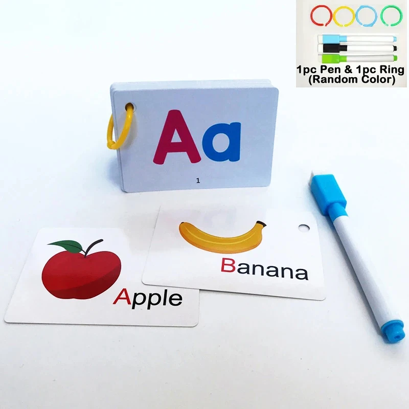 Wipe-able-Alphabet-Fun-Cards-Toy-Early-Learning-Educational-Uppercase ...