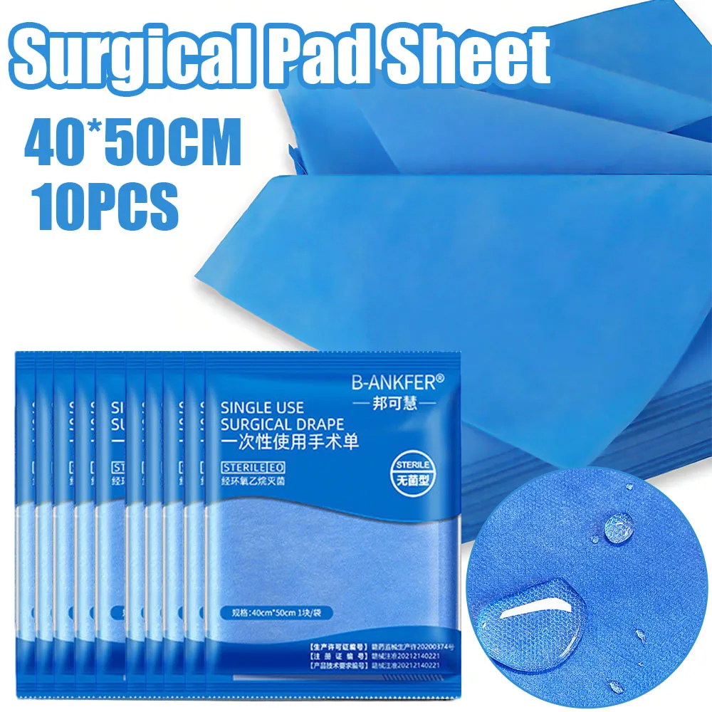 10pcs 40x50cm Disposable Surgical Drapes Surgical Sheet Blue Towel Non ...