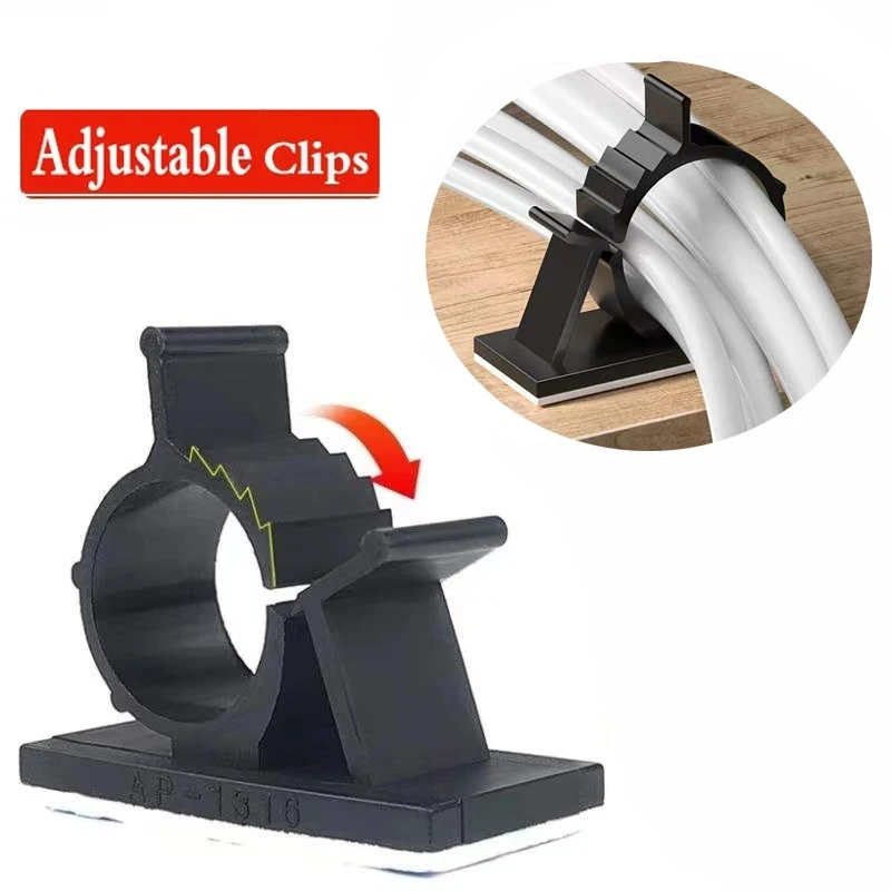 Organizador-de-Cables-ajustable-Clips-de-Cable-autoadhesivos-soporte-de ...