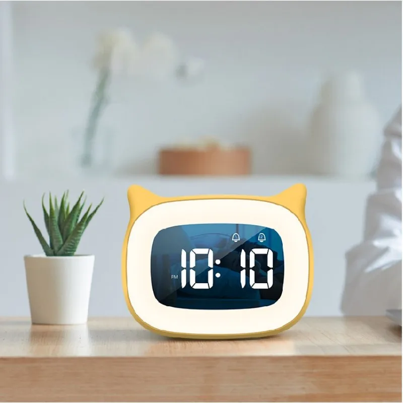 Rechargable-Digital-Alarm-Clock-Night-Light-Touch-Snooze-Always-on ...