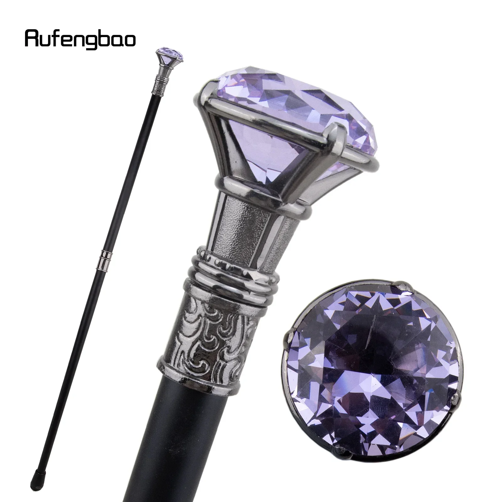 Purple Diamond Type Silver Walking Cane Fashion Decorative Walking ...
