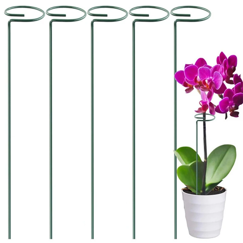 Plant-Support-Stake-Steel-Single-Pole-Cage-Support-Ring-Garden-Flower ...