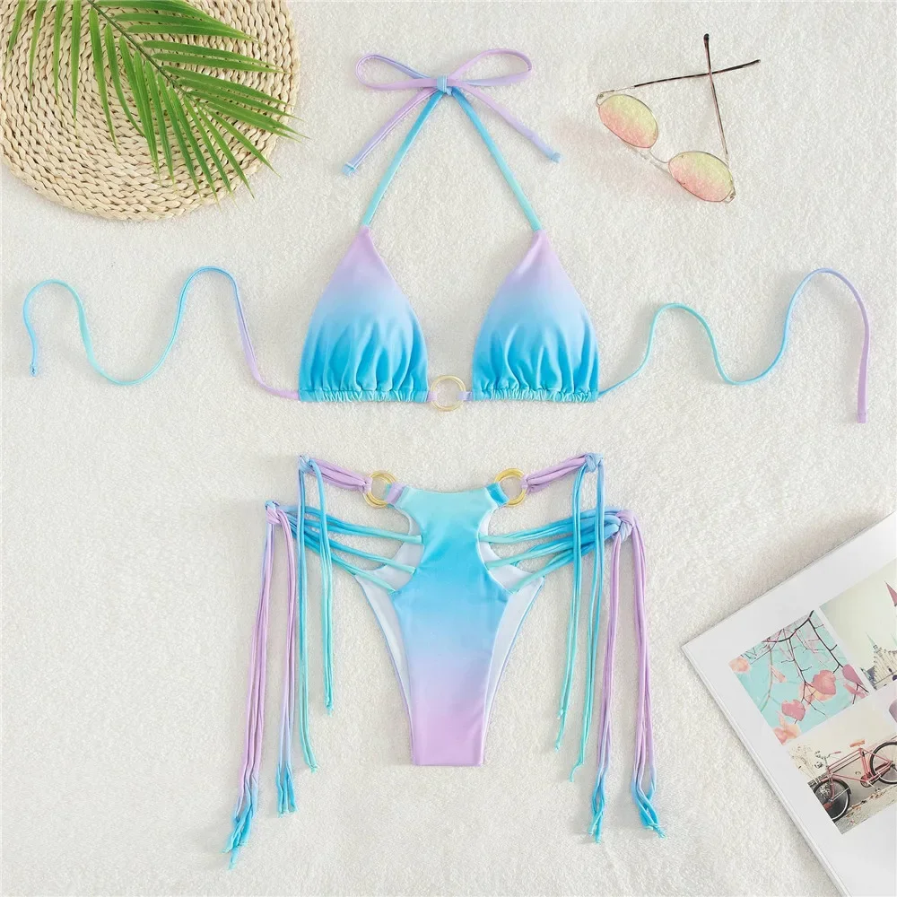 Sexy-Gradient-Tie-Dye-Print-Micro-Thong-Bikinis-Set-Swimsuit-String ...