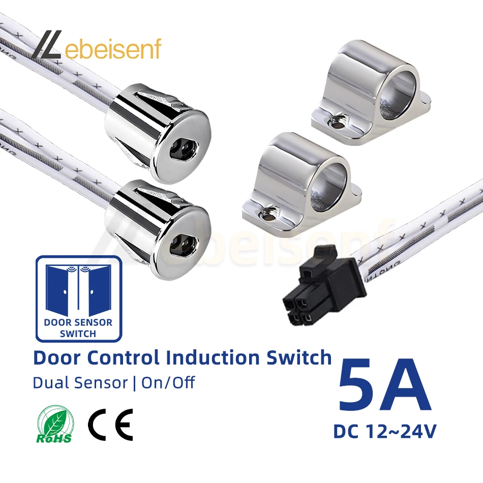 Dual-Door-Cabinet-LED-Light-Sensor-Switch-Controller-12V-24V-5A-3Pin ...