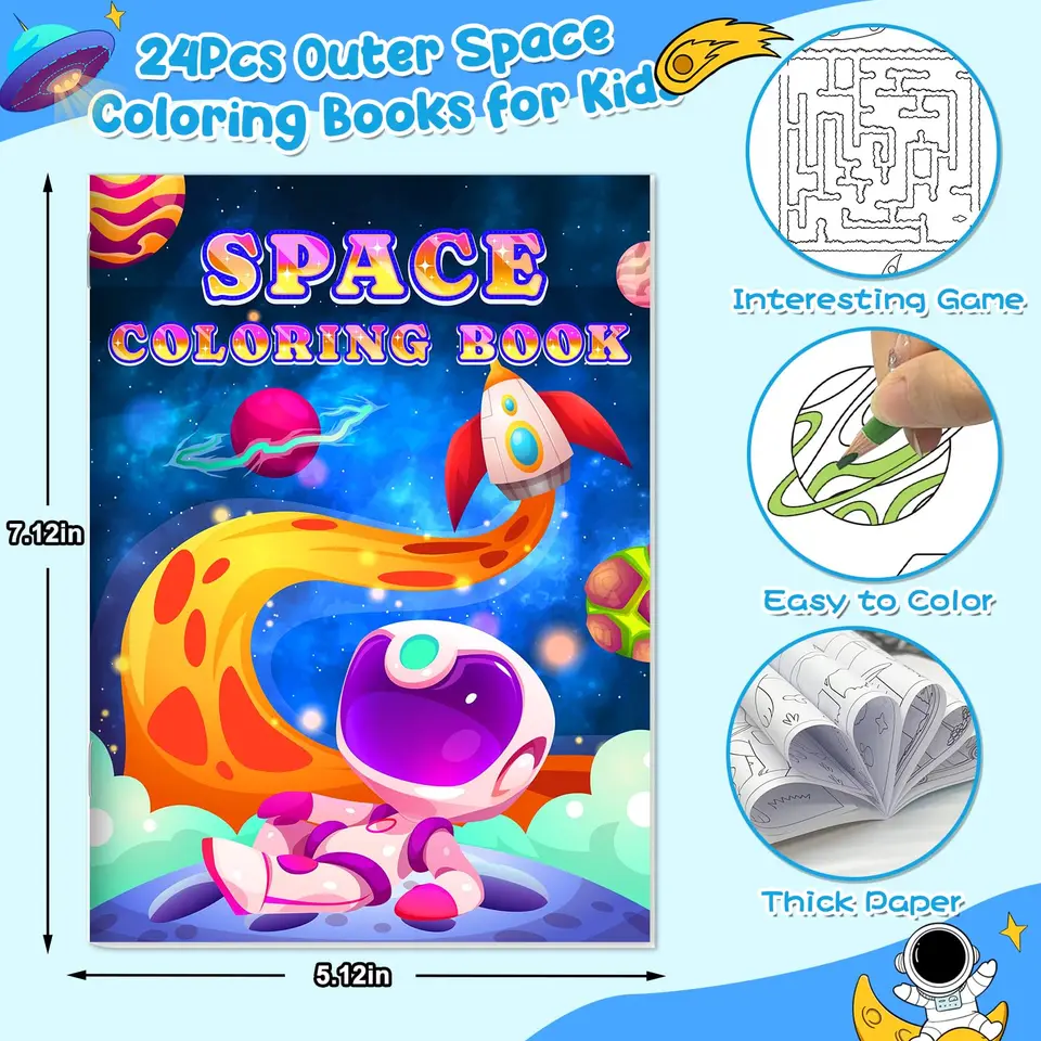 Mini Coloring Books For Kids Space Coloring Book, Space Coloring Pages ...