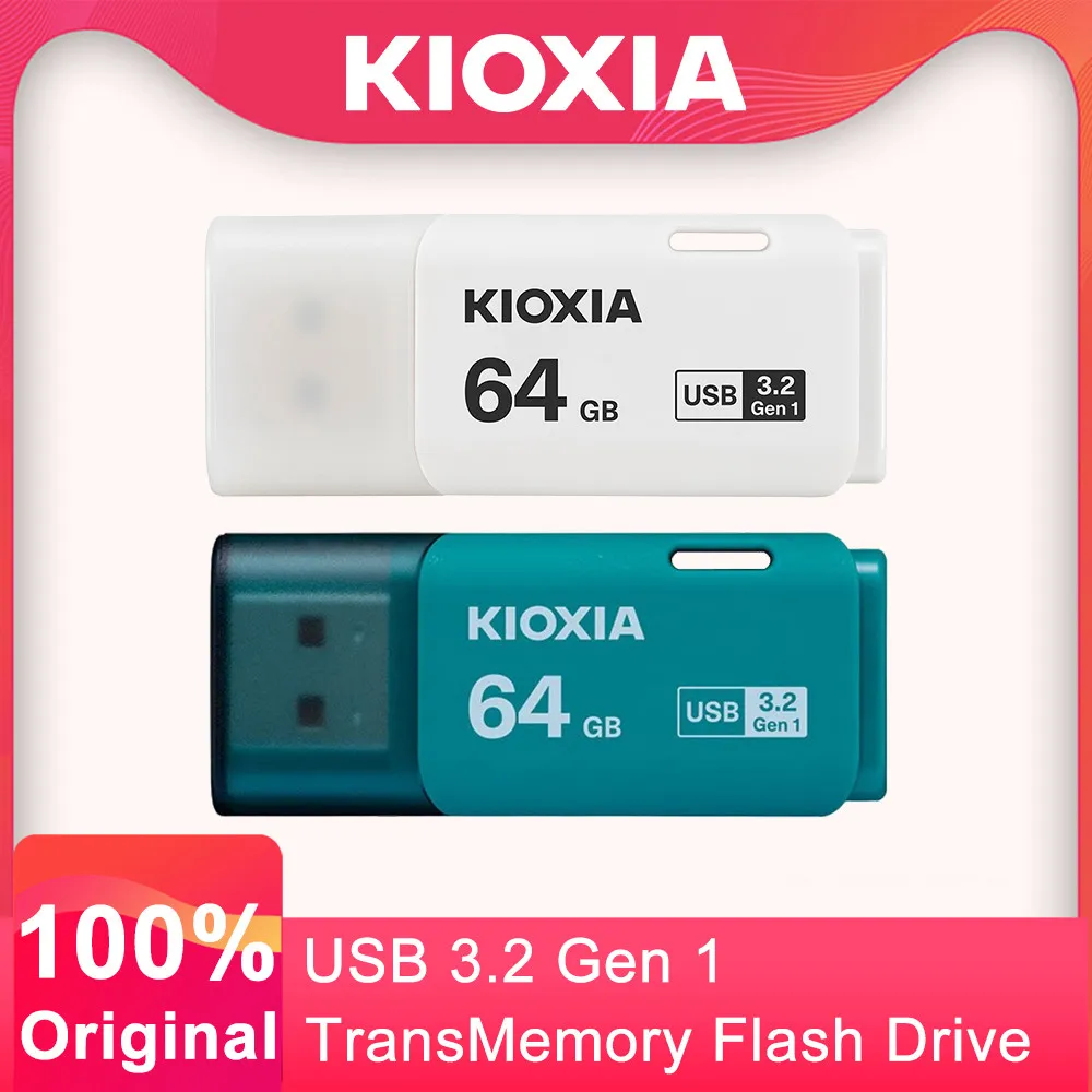 Kioxia-USB-TransMemory-Flash-drives-USB3-2-Gen1-White-Green-64GB-128GB ...