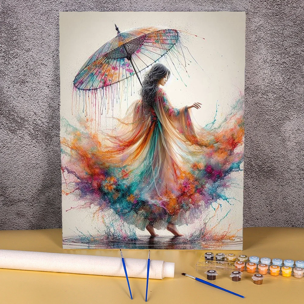 DIY Painting By Numbers Chinese Anime Style Acrylic Paint Kits Handmade ...