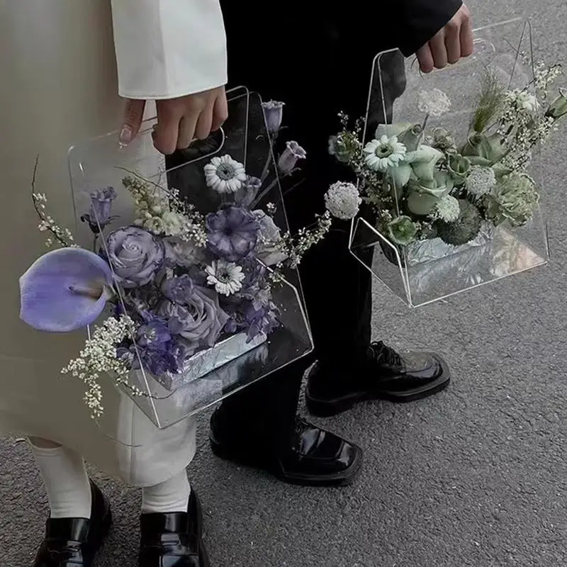 Acrylic-Flower-Bag-Acrylic-Transparent-Flower-Box-Reusable-Shopping ...