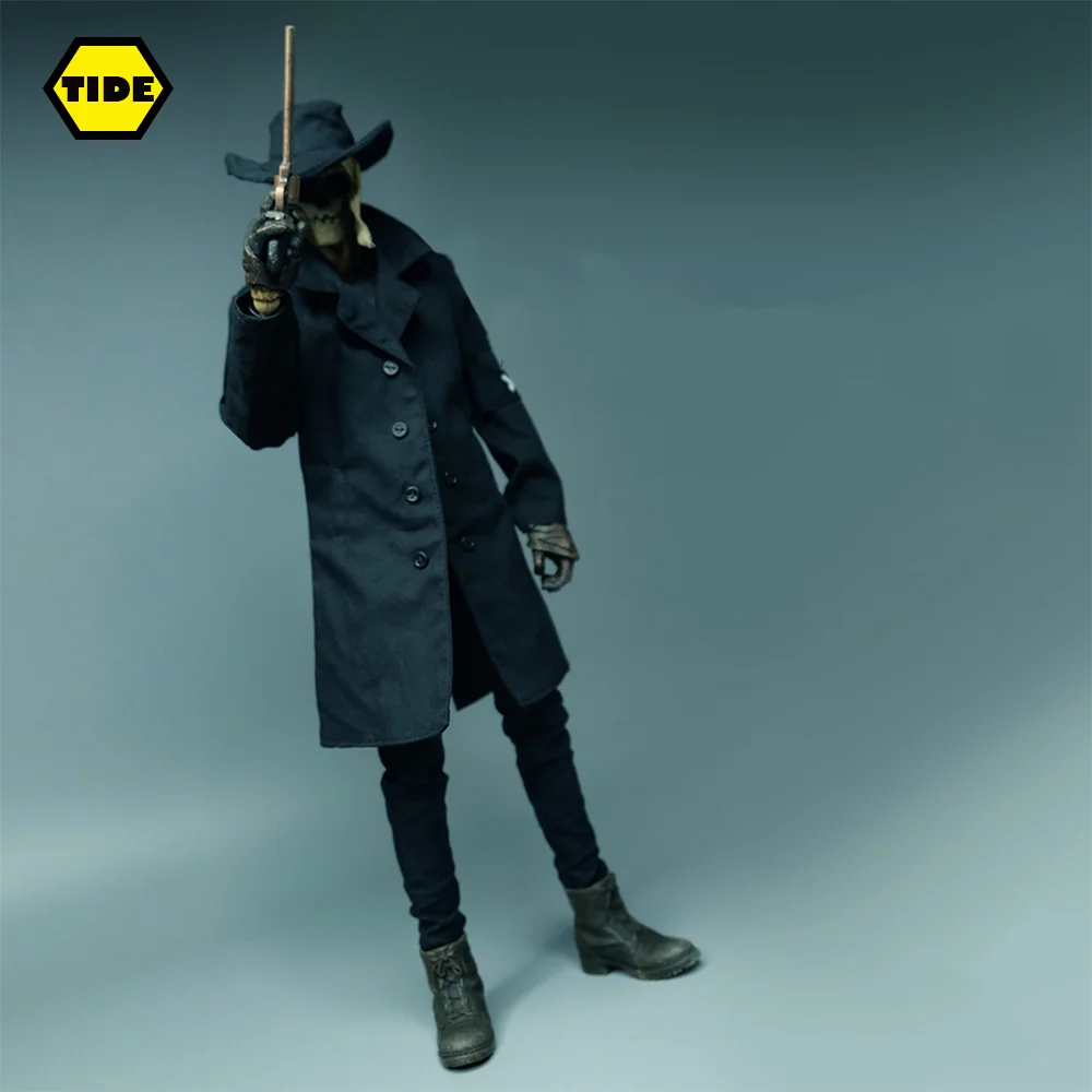 CROWDHTOYS 1/6 Male Soldier Black Coat with Gun Men Cowboy Hat ...