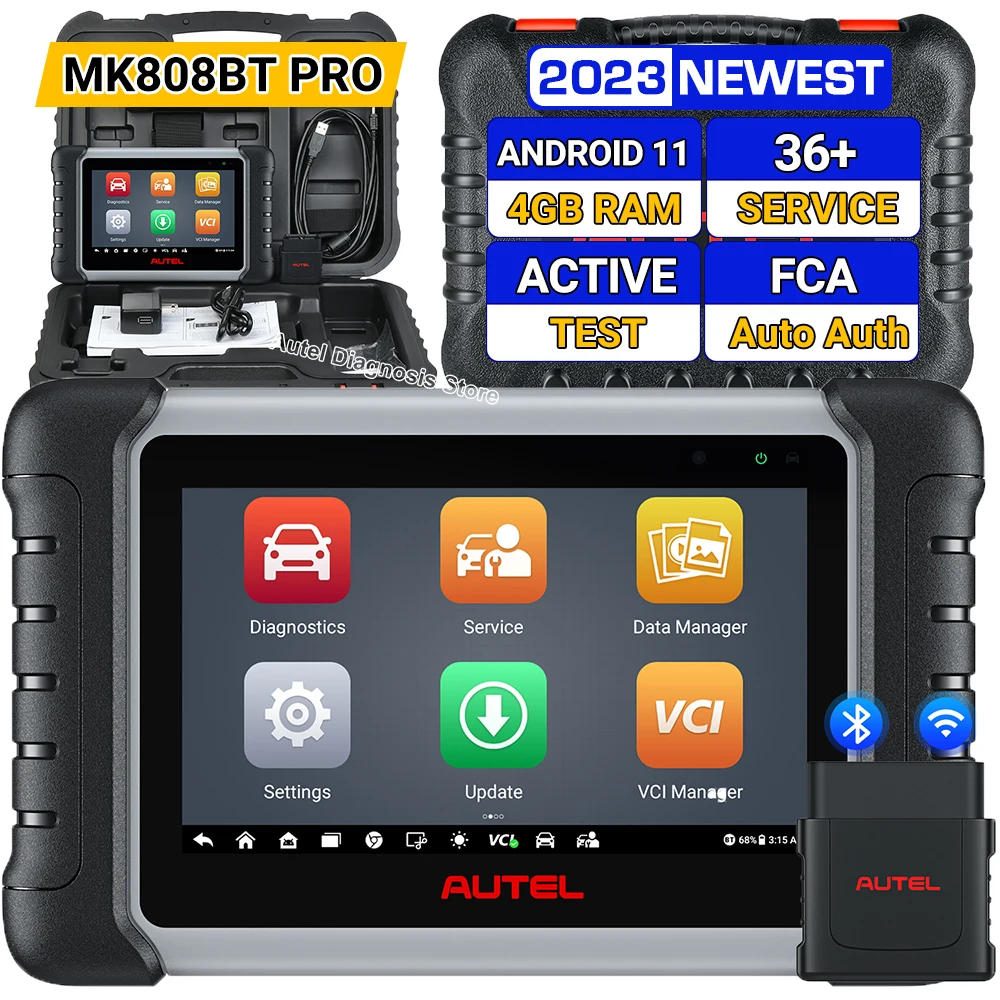 Autel MaxiCOM MK808BT 프로 진단 도구, 전문 OBD2 스캐너, OE 레벨 자동차 양방향 스캐너 업데이트 ...