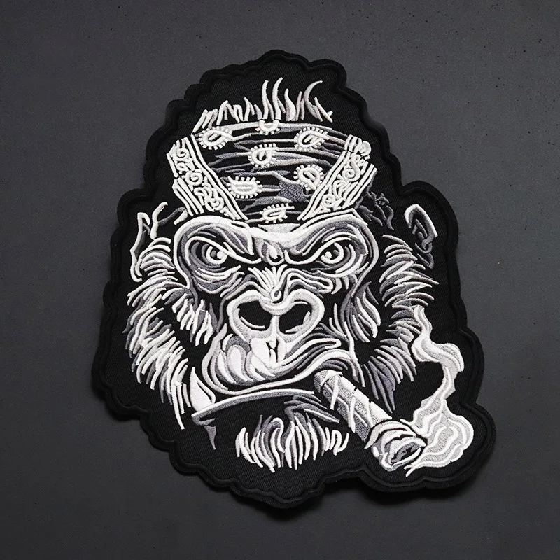 Cool Gorilla Size:22.5x18cm Cloth Patch Embroidered Applique Sewing ...