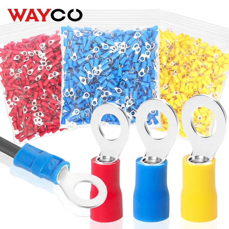 500PCS Ring Crimp Terminal M4/M5/M6 Round Plugs Pre-insulated Ferrules ...