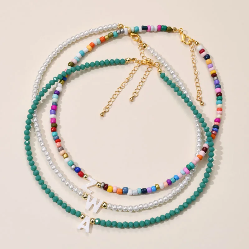 SAUTOIR - COLLIER,5-T--Collier ras du cou en perles style bohémien pour ...