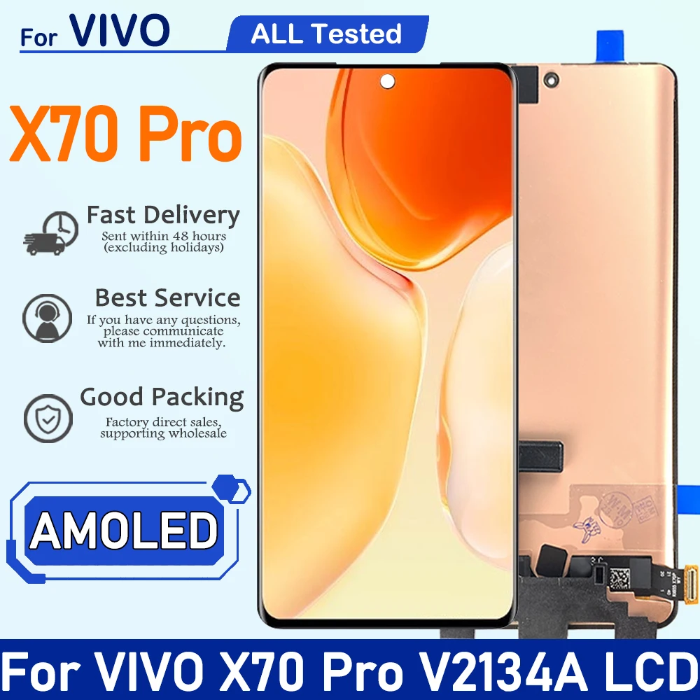 Display LCD Touch Screen Digitizer, Peças de Reposição para Vivo X70 ...