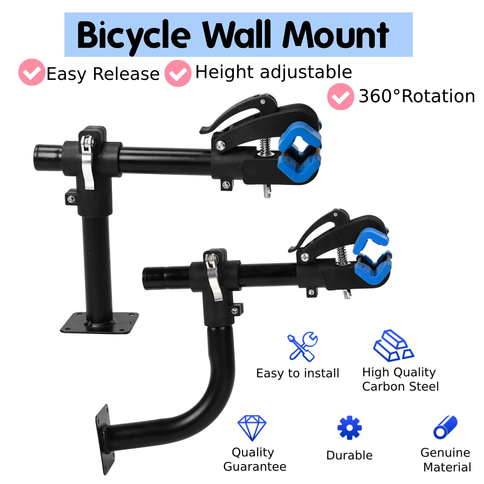 Adjustable-Bicycle-Wall-Mount-Rack-Hanger-Bike-Repair-Stand-Home ...
