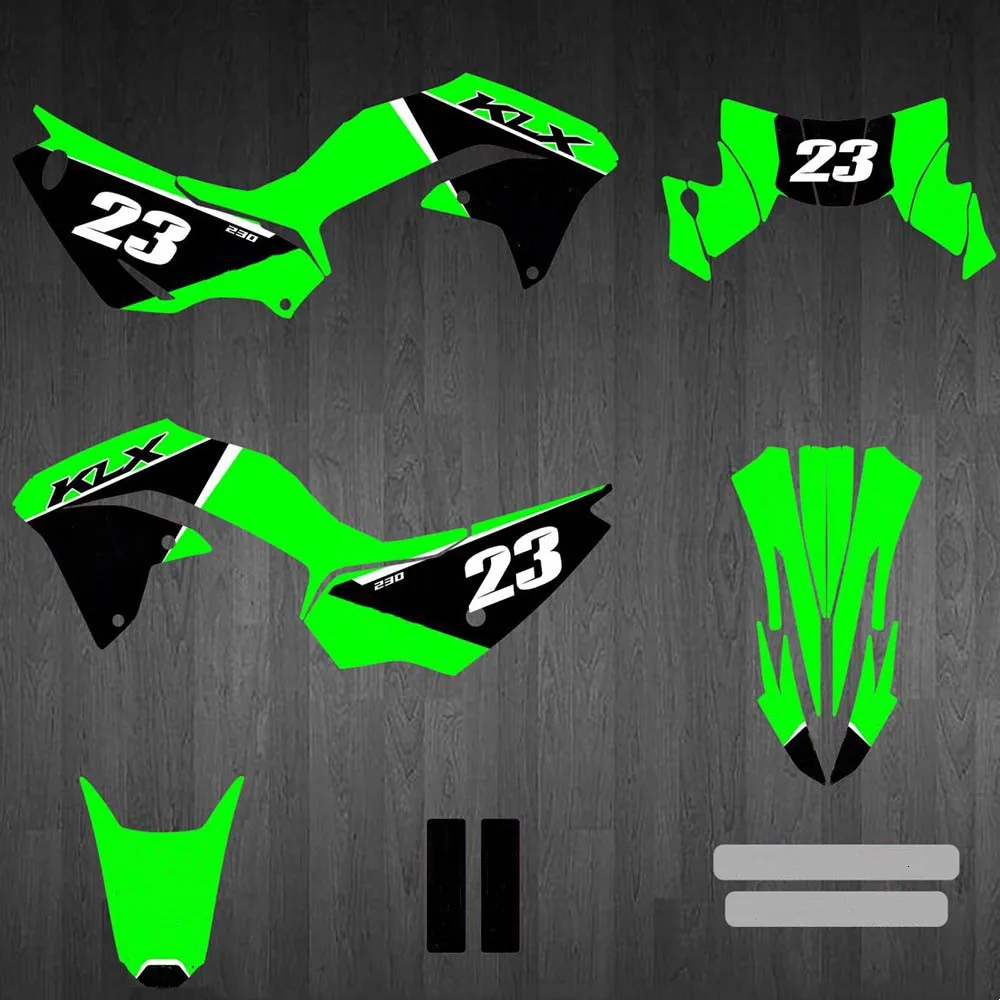 Motorcycle klx 230 klx 230r Graphics DECALS background 3M stickers kits ...