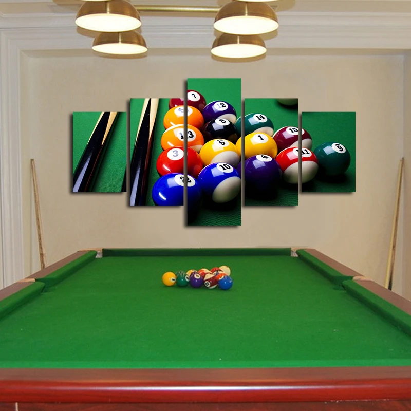 Billiard Table With Unique Wall Design