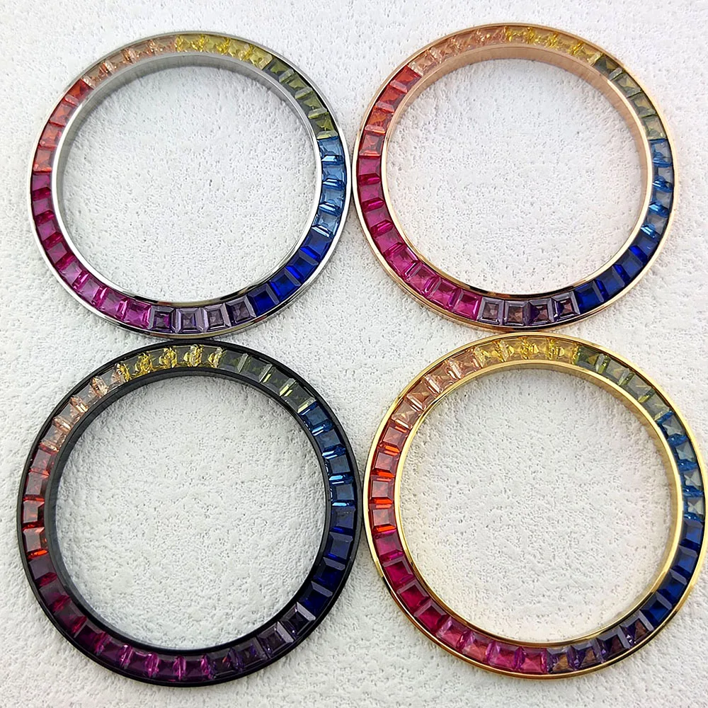 39.3mm*31.5mm VK63 watch bezel Colored gemstones Metal bezel Custom ...