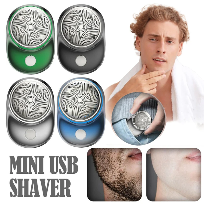Six-Blades-Pocket-Barba-Port-til-El-trica-Mini-USB-Shaver-Barba-Trimmer ...