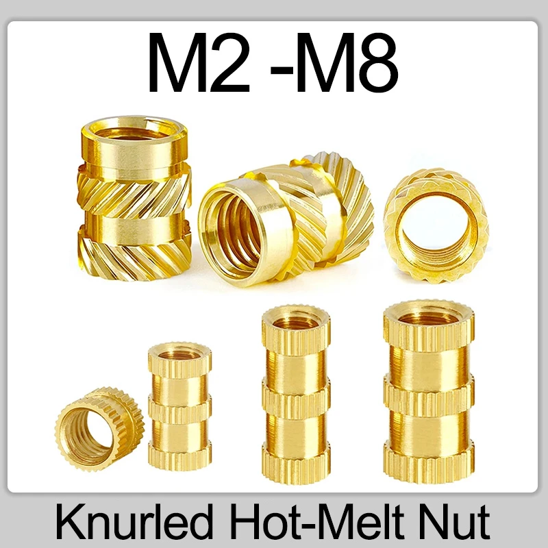3D Printing Part Insert M2 M2.5 M3 M4 M5 M6 M8 Heat Brass Nut Knurled Threaded Hot Melt Molding ...