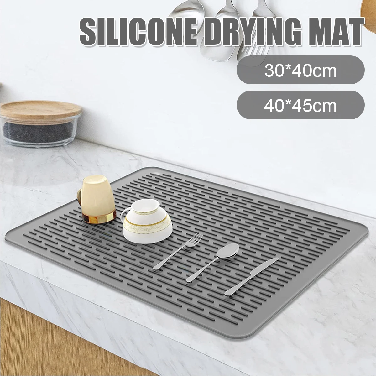 Silicone-Drying-Mat-Square-Dish-Drying-Mat-Heat-Resistant-Draining ...