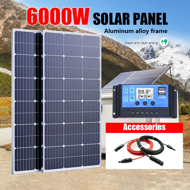Solar-Panel-3000W-6000W-18V-12V-High-Efficiency-Rigid-Waterproof-Power ...