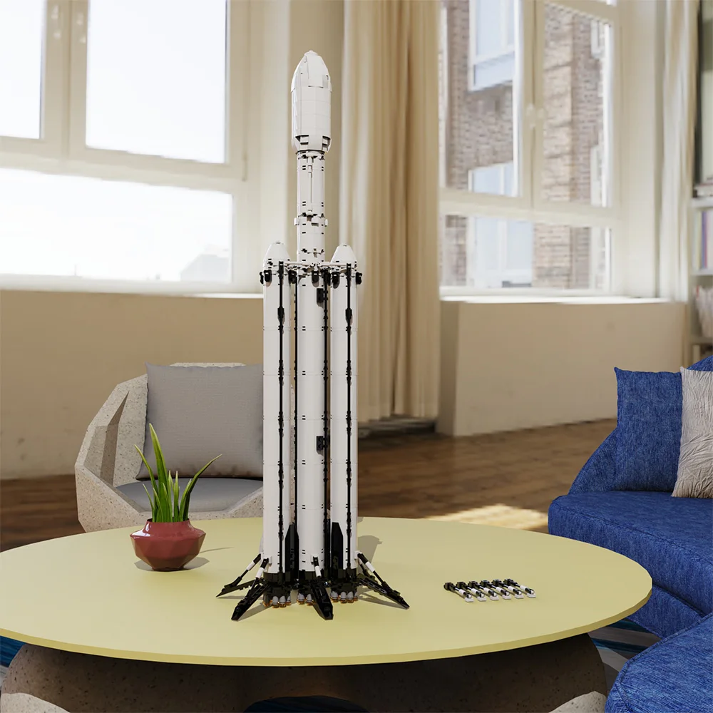 MOC-75766 SpaceXS Falcon Heavy Rocket Saturn V Scale Spaceship Building ...