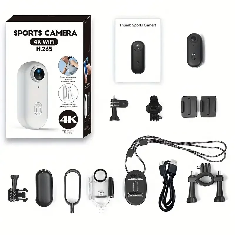4K Thumb Action Camera, HD Sports Camera, Digital Image Stabilization ...
