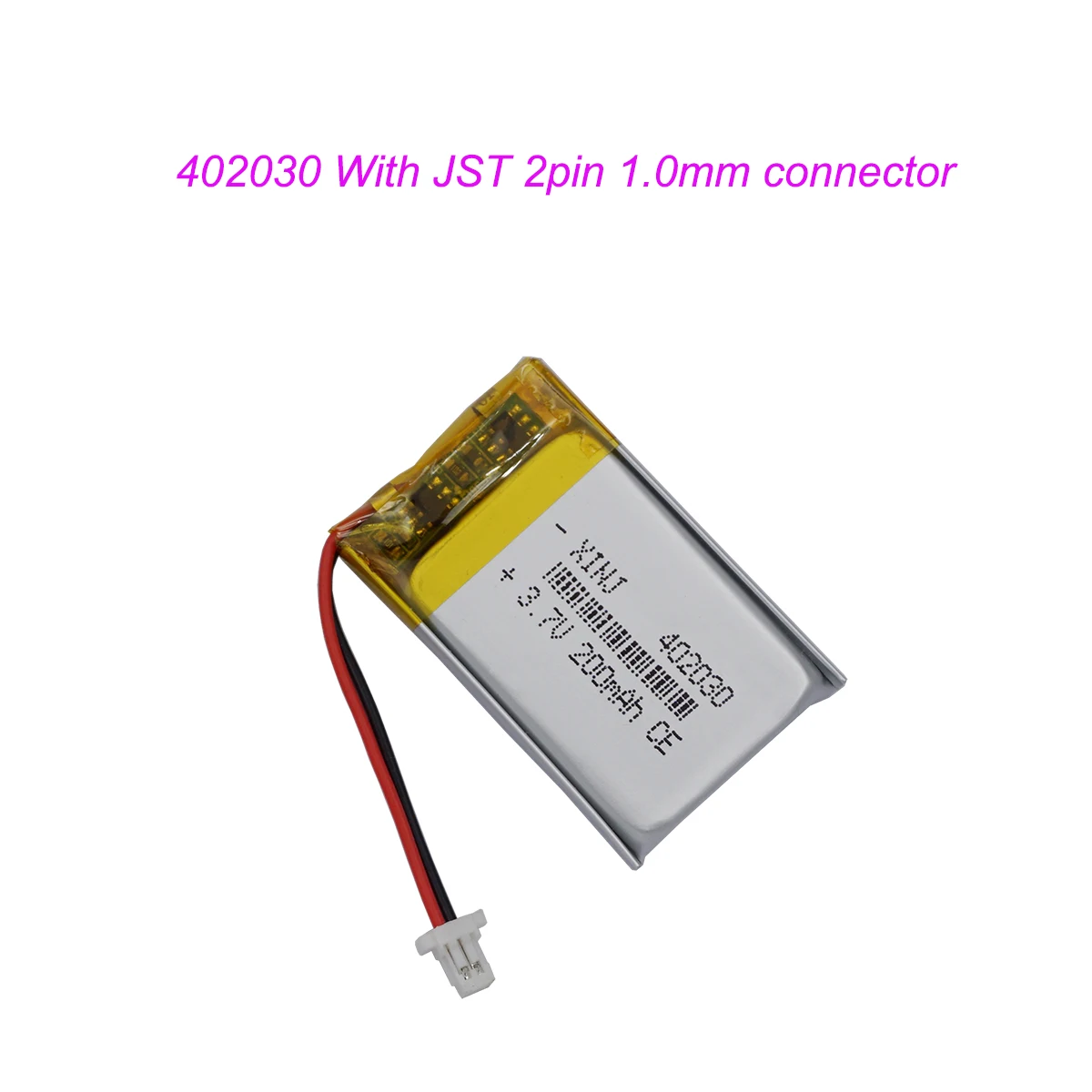 3.7V 200mAh 0.74Wh Li Battery Cell 402030 Li-ion JST 2pin 1.0mm ...
