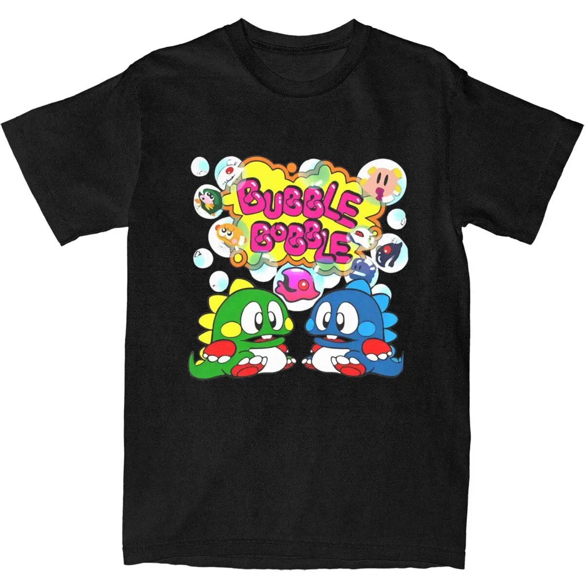 Men-s-T-Shirt-Bubble-Bobble-Game-T-Shirts-Trending-Summer-Tees-Vintage ...