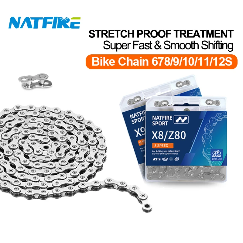 Natfire Bike Chain 6 7 8 9 10 11 12 Speed Velocidade Gegalvaniseerde Zilveren Fietsketting ...